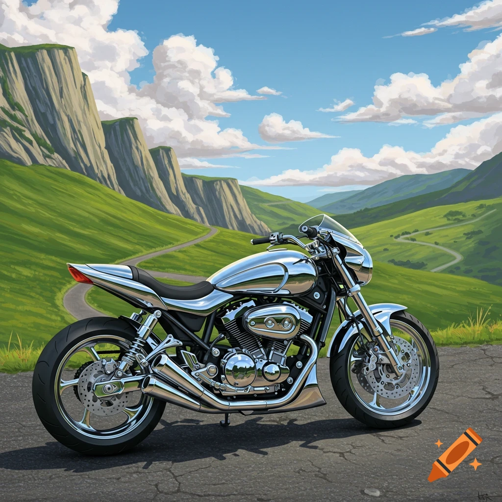 A vintage green Simson S51 moped with a large red ship diesel engine ...