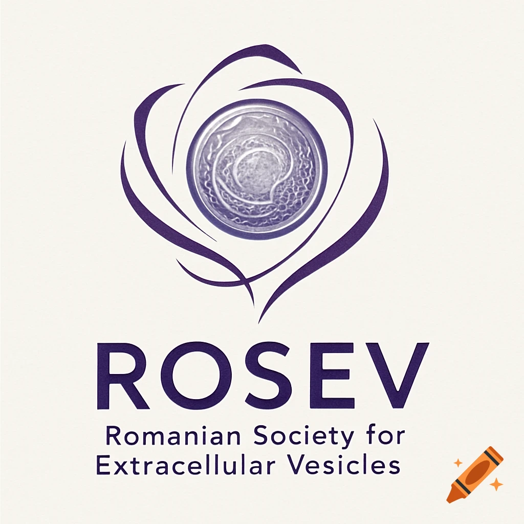 Logo for Romanian Society for Extracellular Vesicles (ROSEV) with a ...