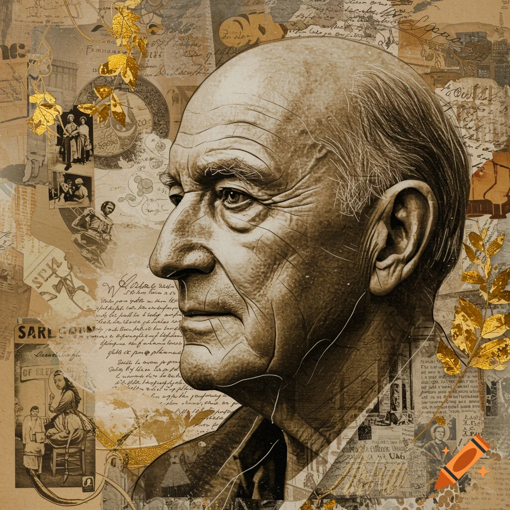 Abstract line drawing of two sarcastic figures in Mondrian and Pollock ...