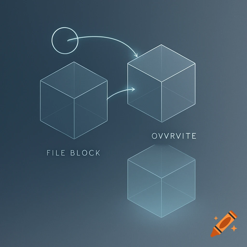 A conceptual diagram showing data blocks and arrows. One block labeled ...