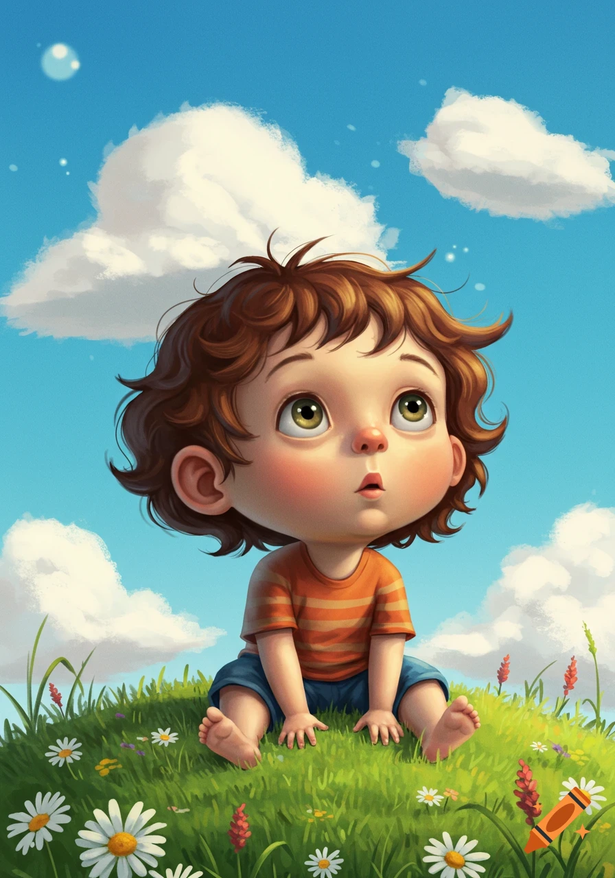 A woman and boy walk hand-in-hand on a sunny path through a green, tree ...