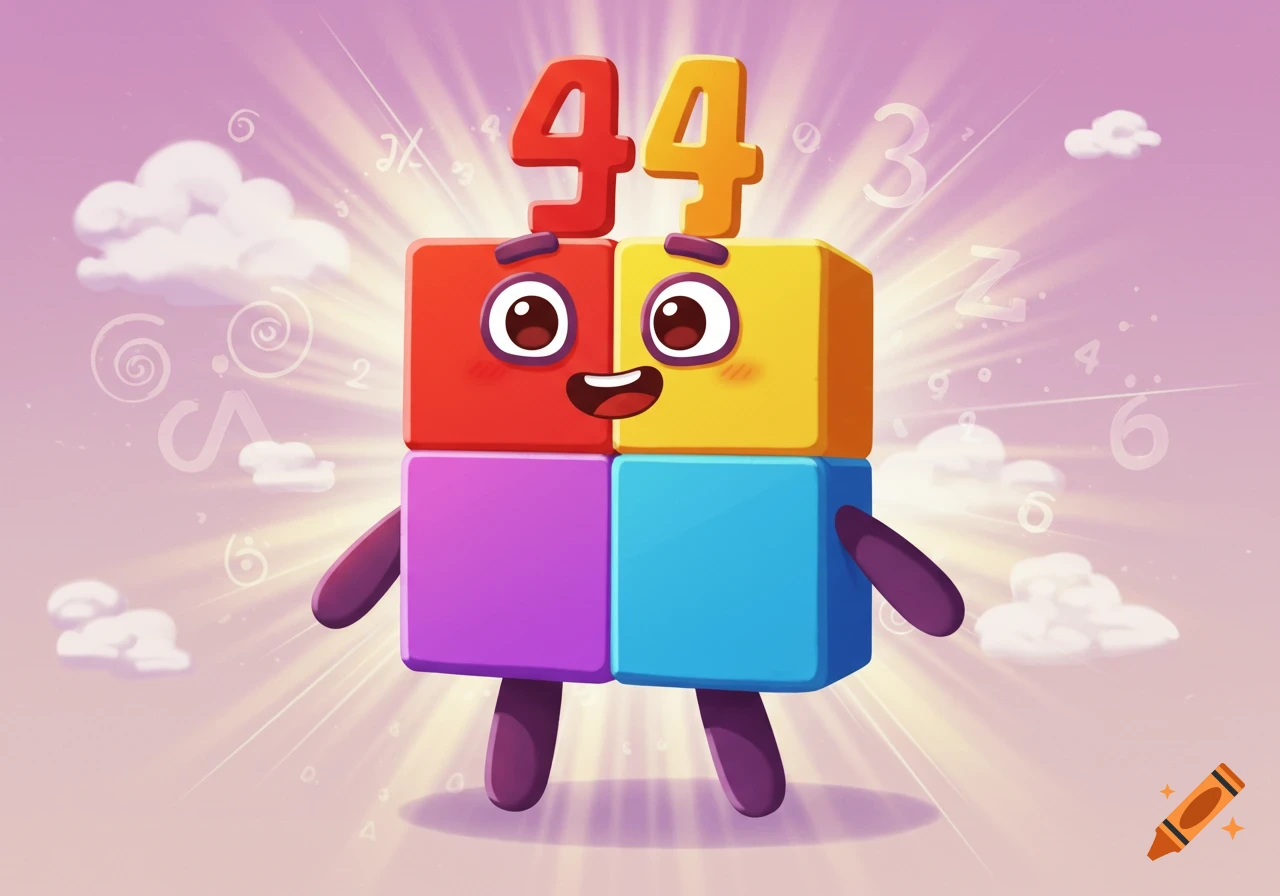 Numberblocks+face created on Craiyon