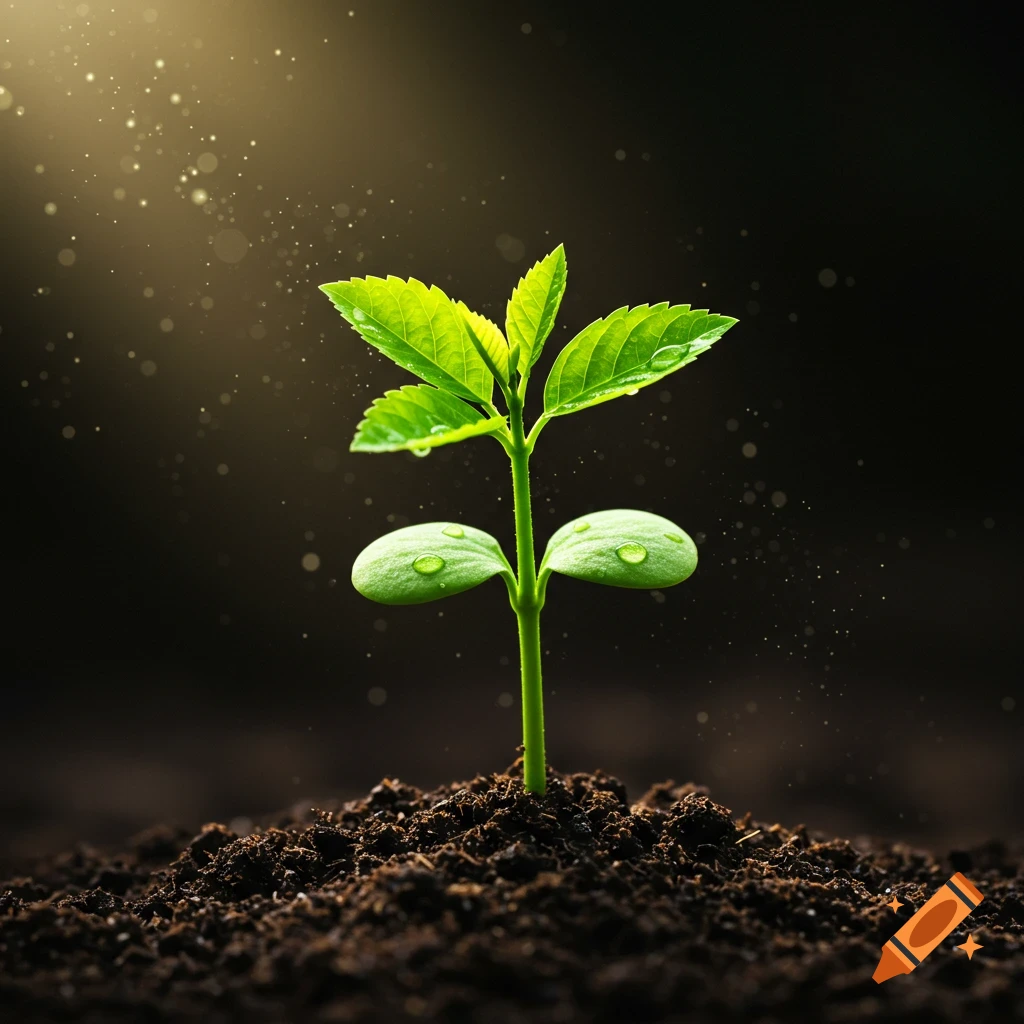 Illustration of a plant life cycle: seed, seedling, growing plant ...