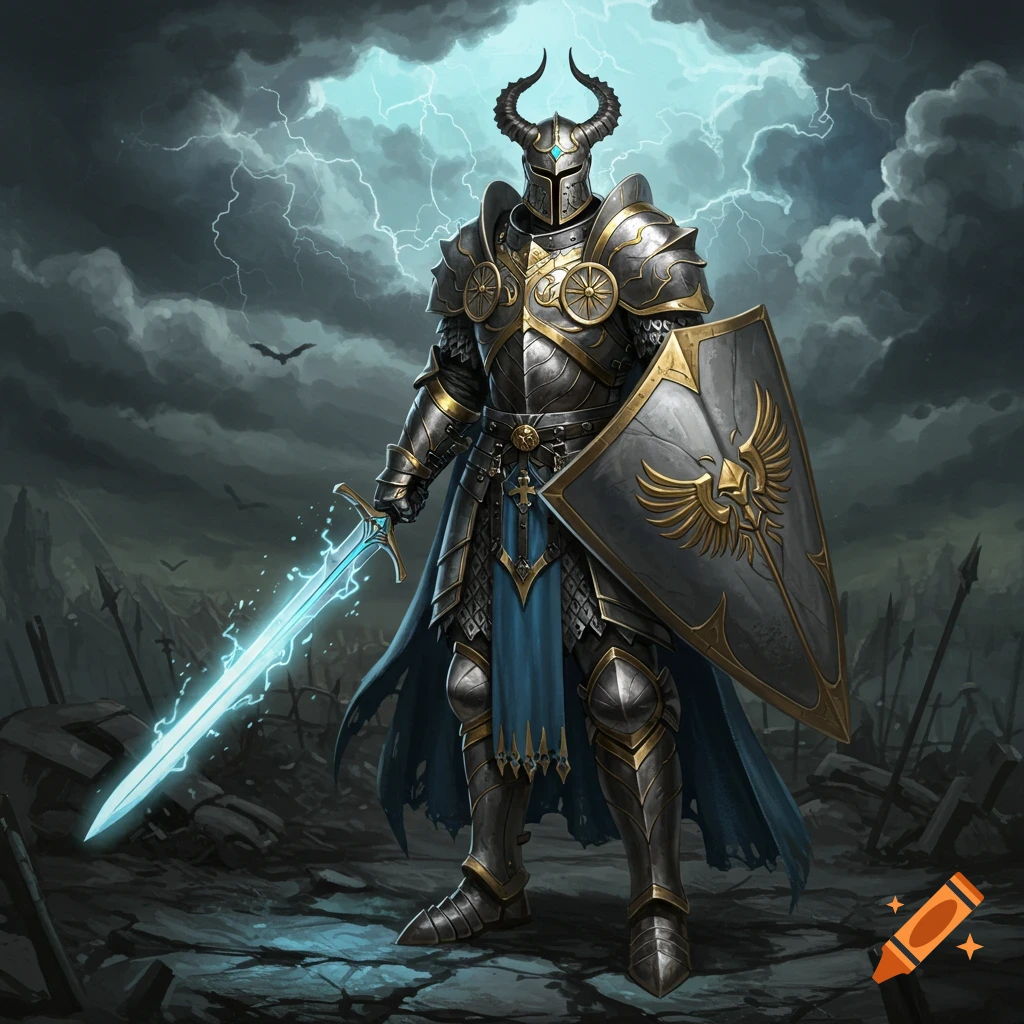 A pixel art sprite sheet showing a knight in full silver and gold armor ...