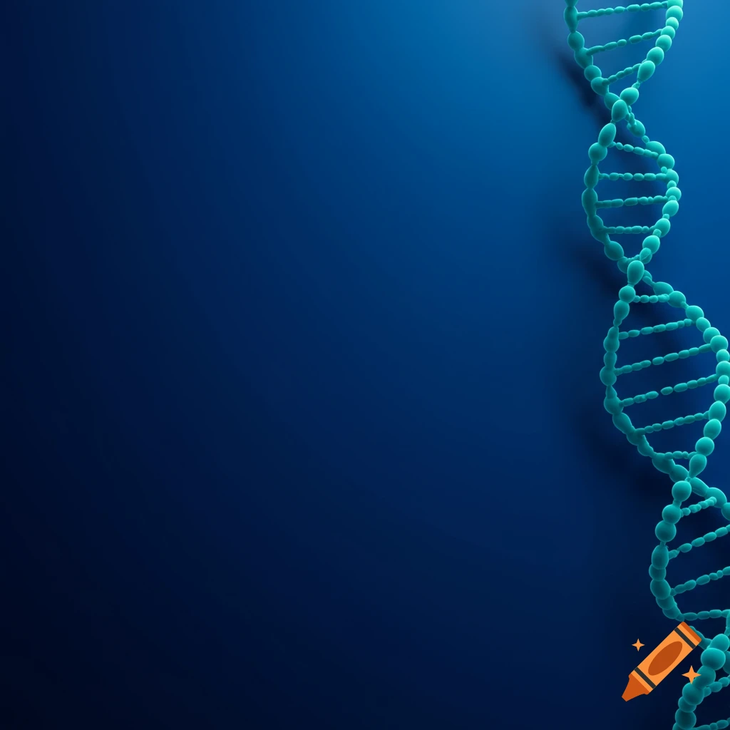 A blue and silver stylized DNA double helix next to a vertical barcode ...