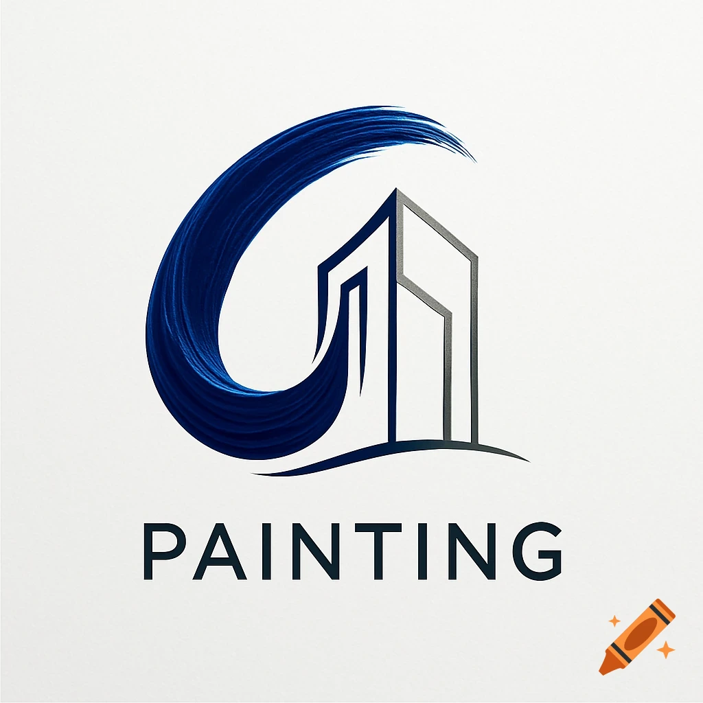 Black and white logo with a diamond, crossed paint roller and brush ...