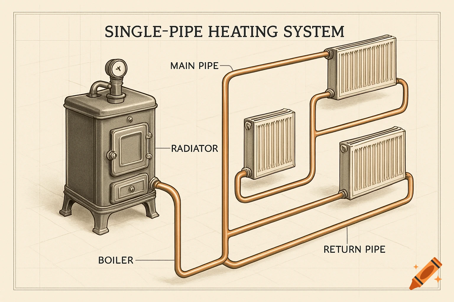 A historical drawing of a voltaic pile, a column of copper and zinc ...