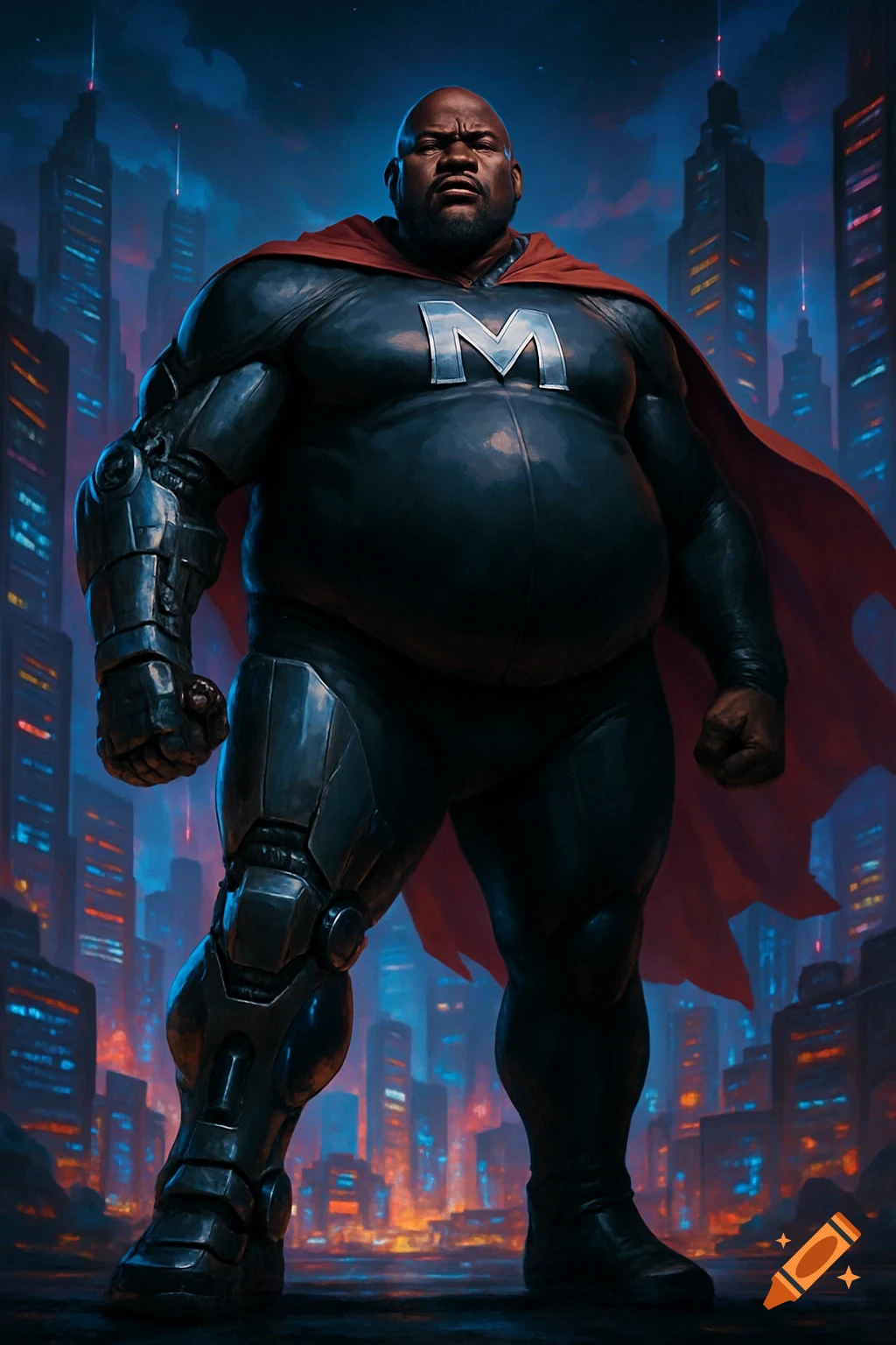 Doctor Doom stands with a short, orange-skinned, green-suited character ...