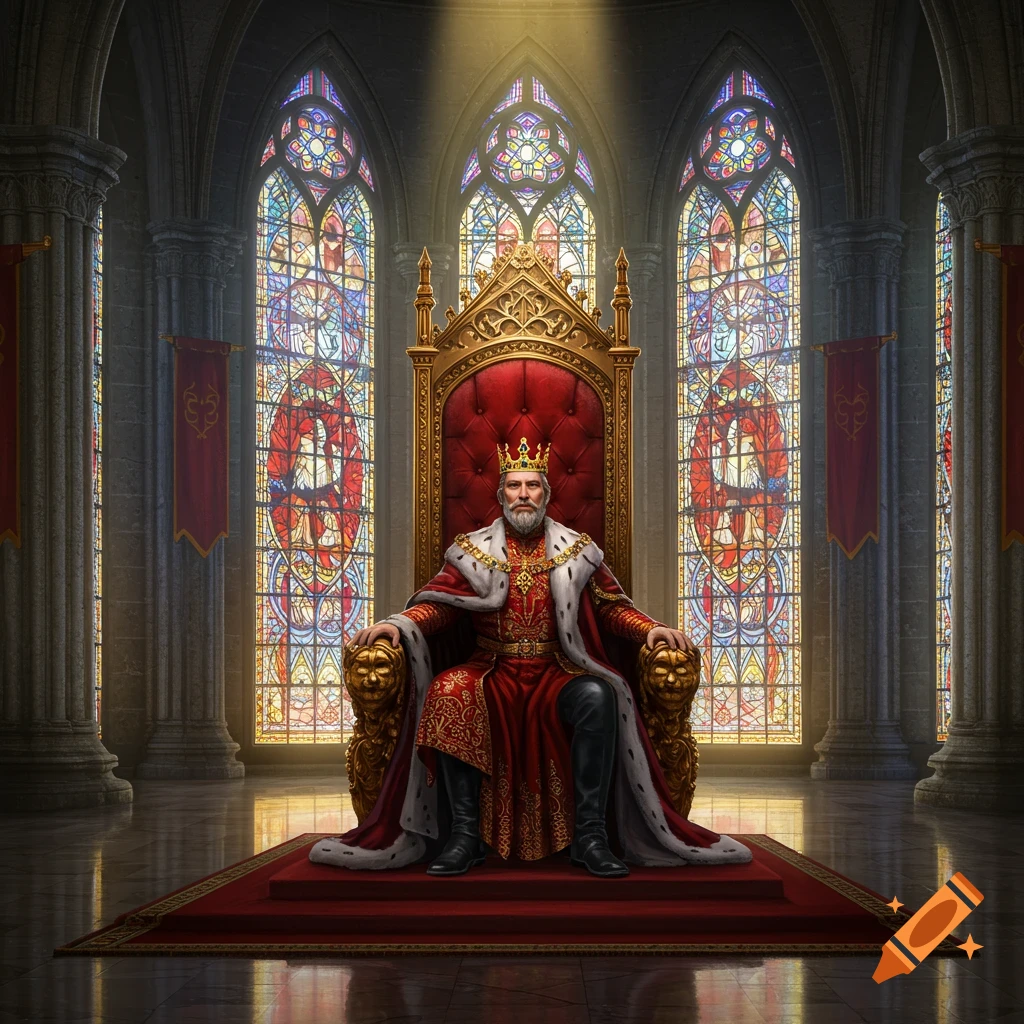 Anime-style toddler in bishop robes holding a crozier, standing in a ...