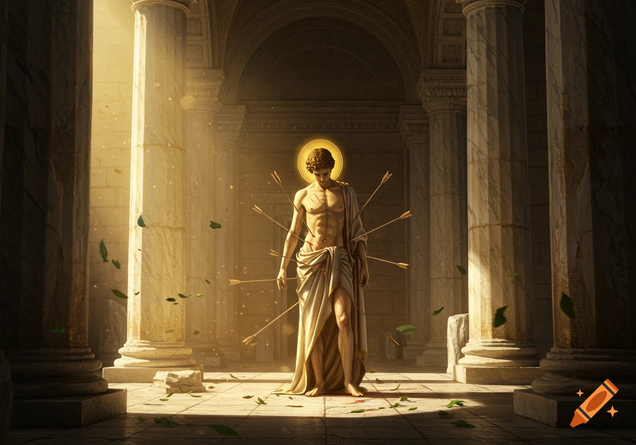 Martyrdom of Saint Sebastian created on Craiyon