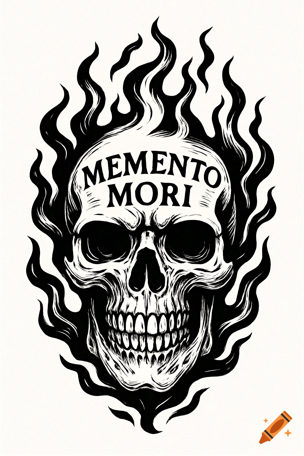 Skull+black+and+with++tattoo created on Craiyon