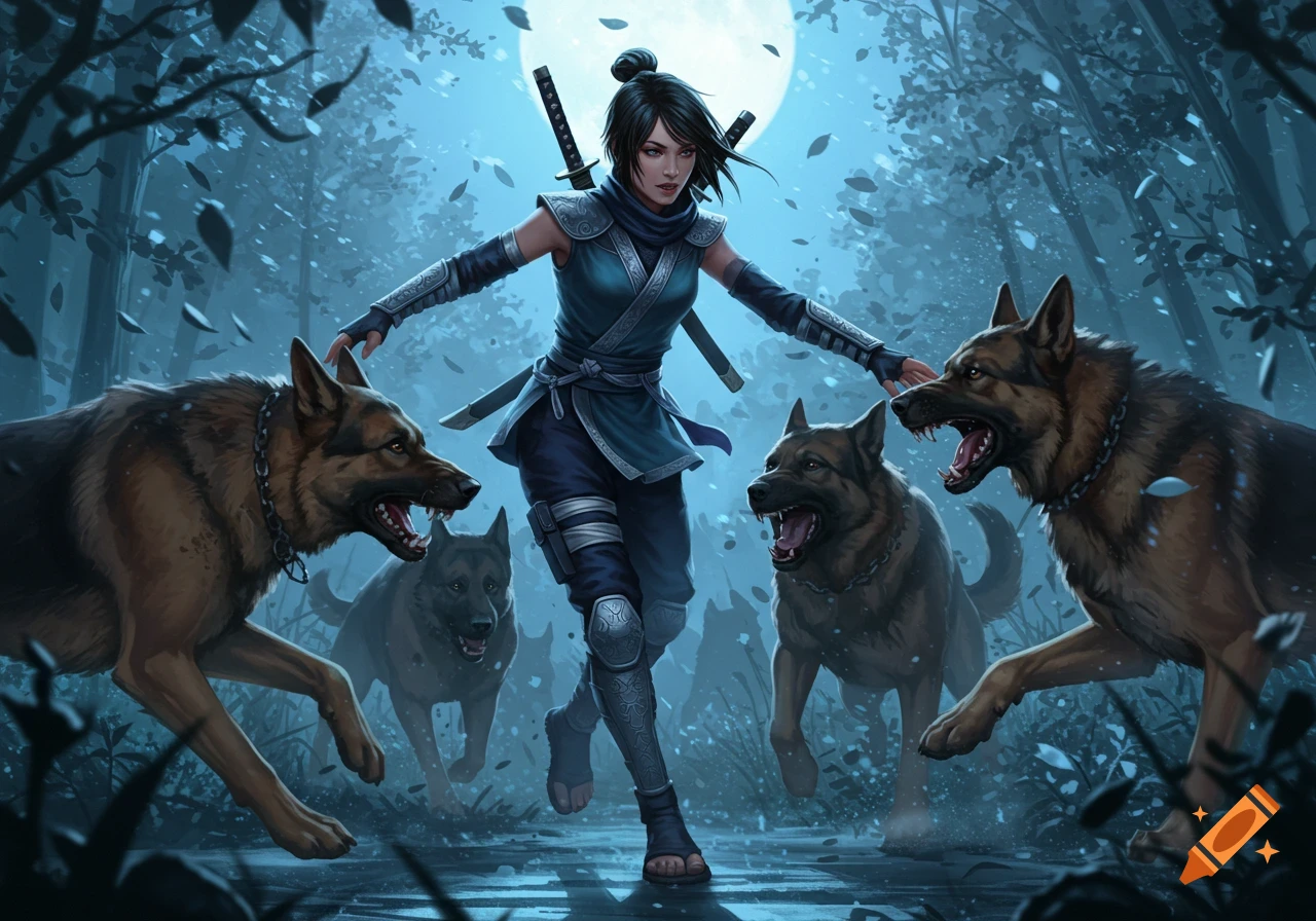 Ayane, a muscular woman with purple hair and a blue martial arts outfit ...