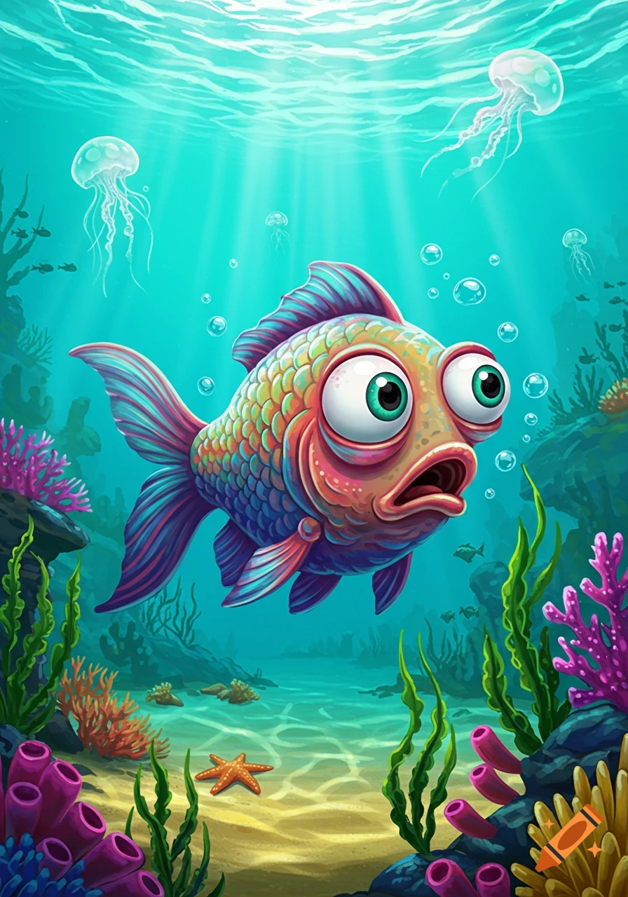 Cartoon Curious George swims with several Bubble Guppies mermaids and ...