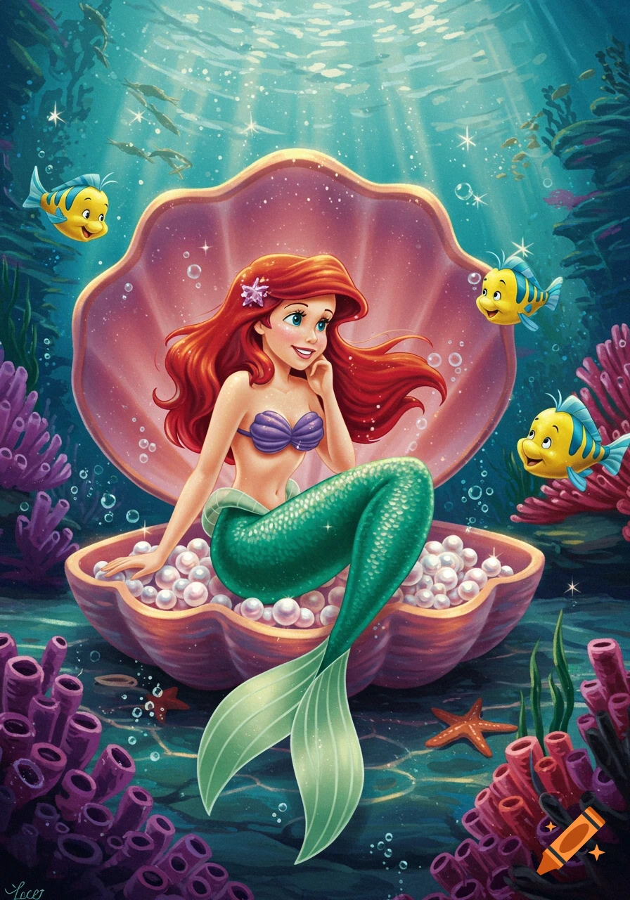 Ariel+visual+anime created on Craiyon