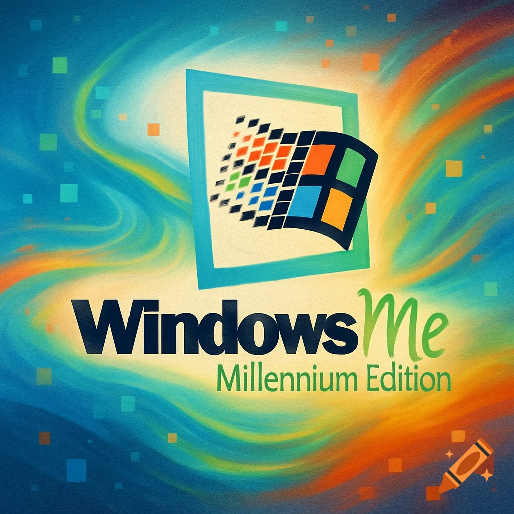 Stylized Windows Me Millennium Edition logo with a colorful, swirling ...