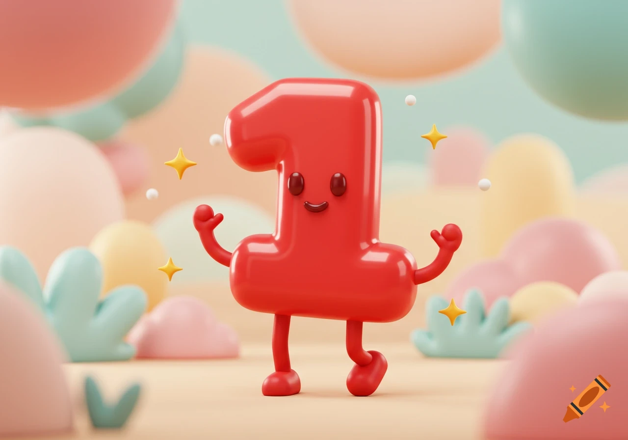 A red rubber glove with red feathers stands on a yellow block character ...