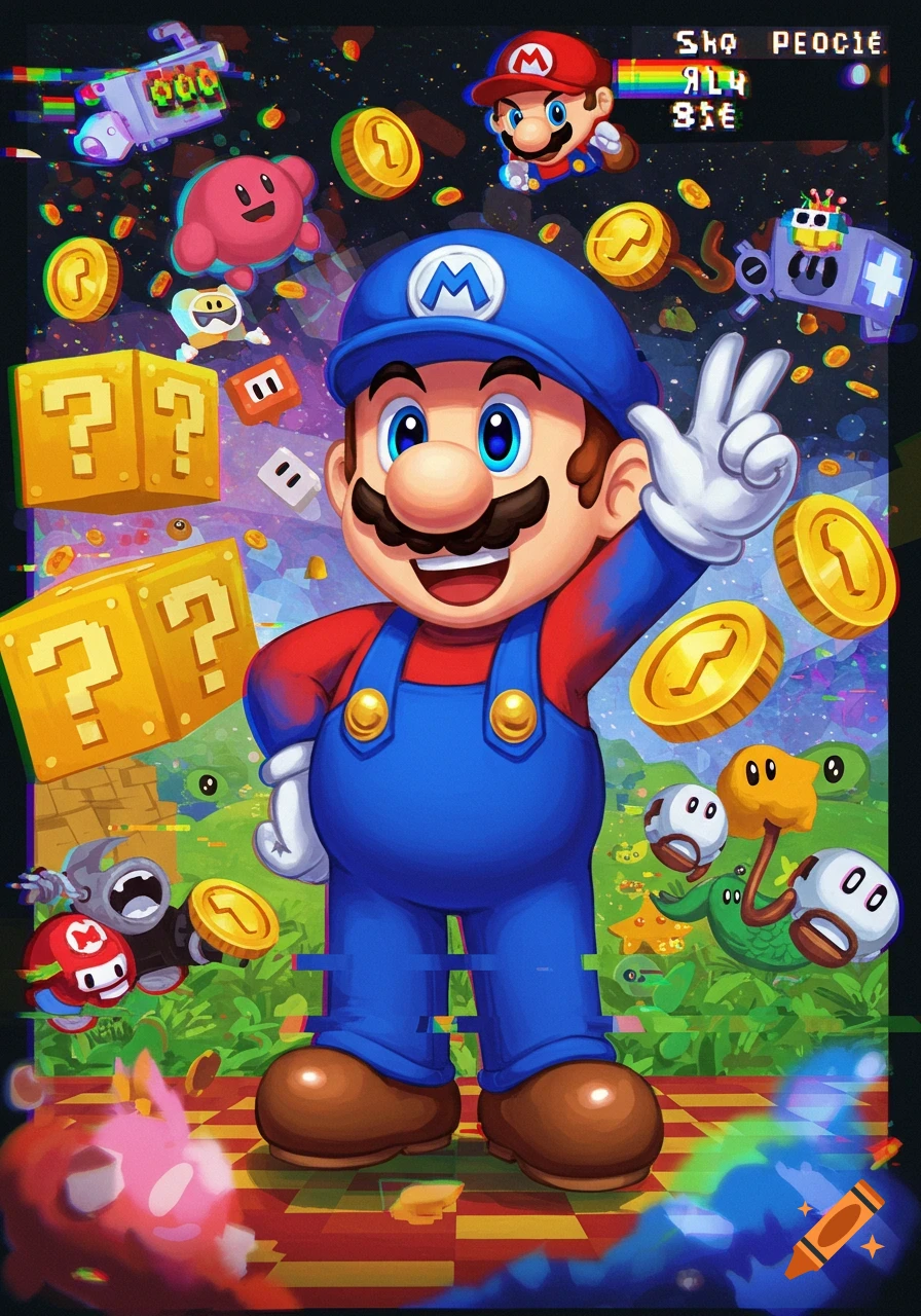 Mario+birthday+cake created on Craiyon