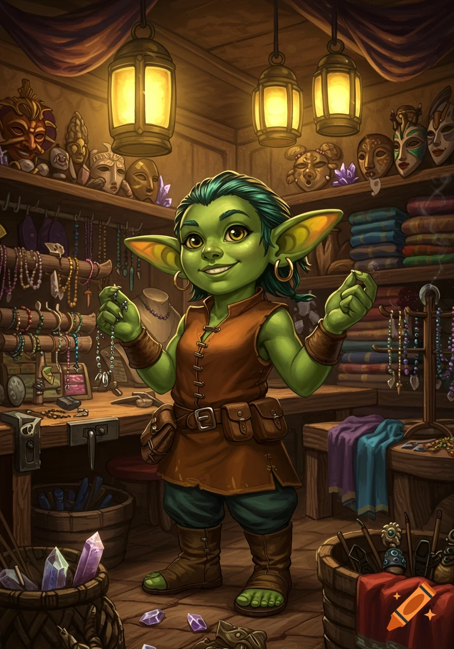 A fat, green goblin gleefully sits amidst towers of dirty dishes and ...