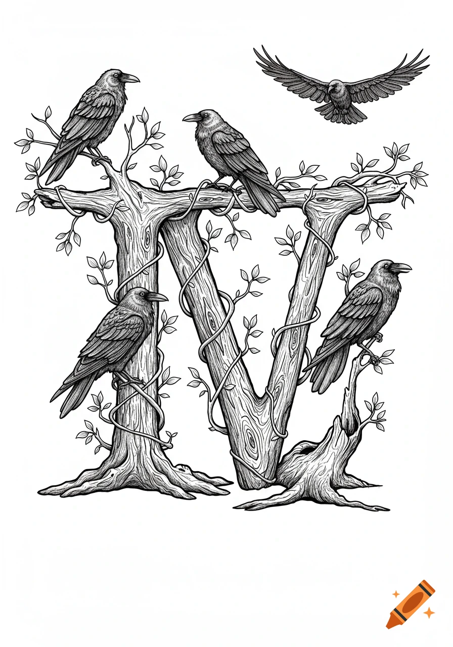 Tree+branches+black+and+white+coloring created on Craiyon