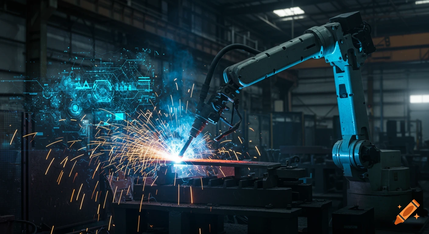 Steel plant milling machine in 16:9 format on Craiyon