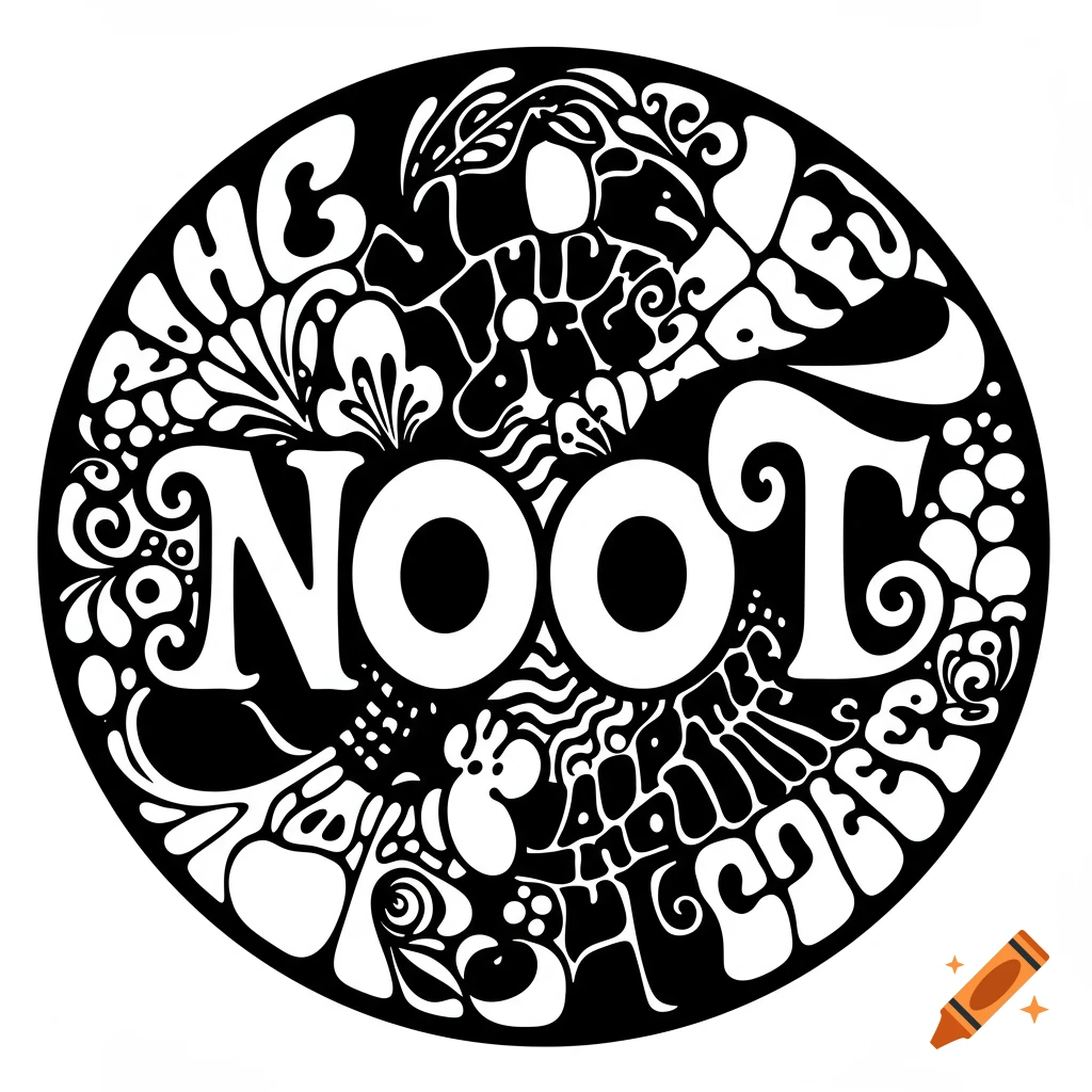 A circular black and white logo with the word "NOOT" in the center ...