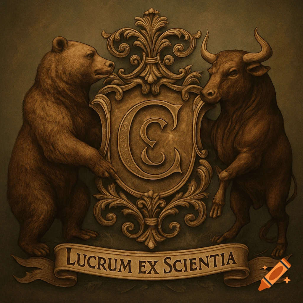 An ornate, textured bronze plaque with 'aurum in copia maxima' in gold ...