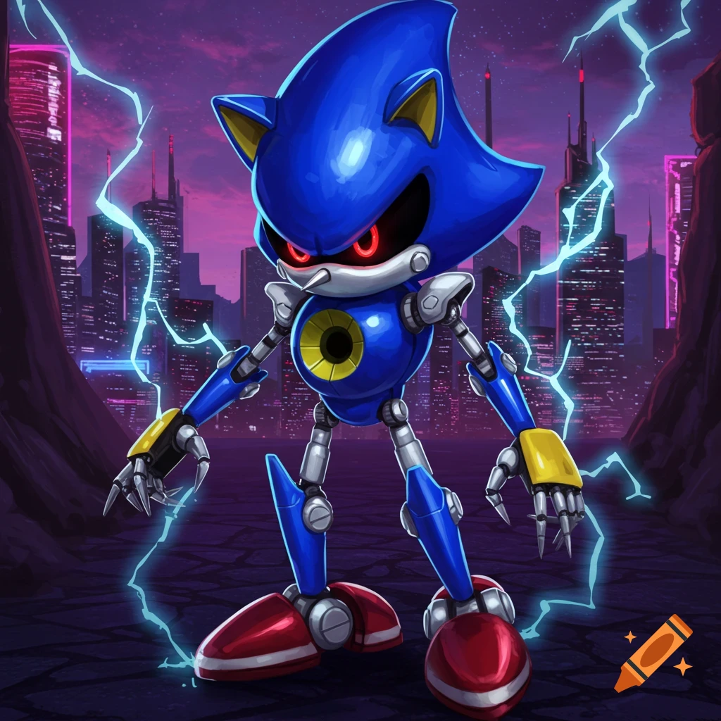 Sonic+robots created on Craiyon