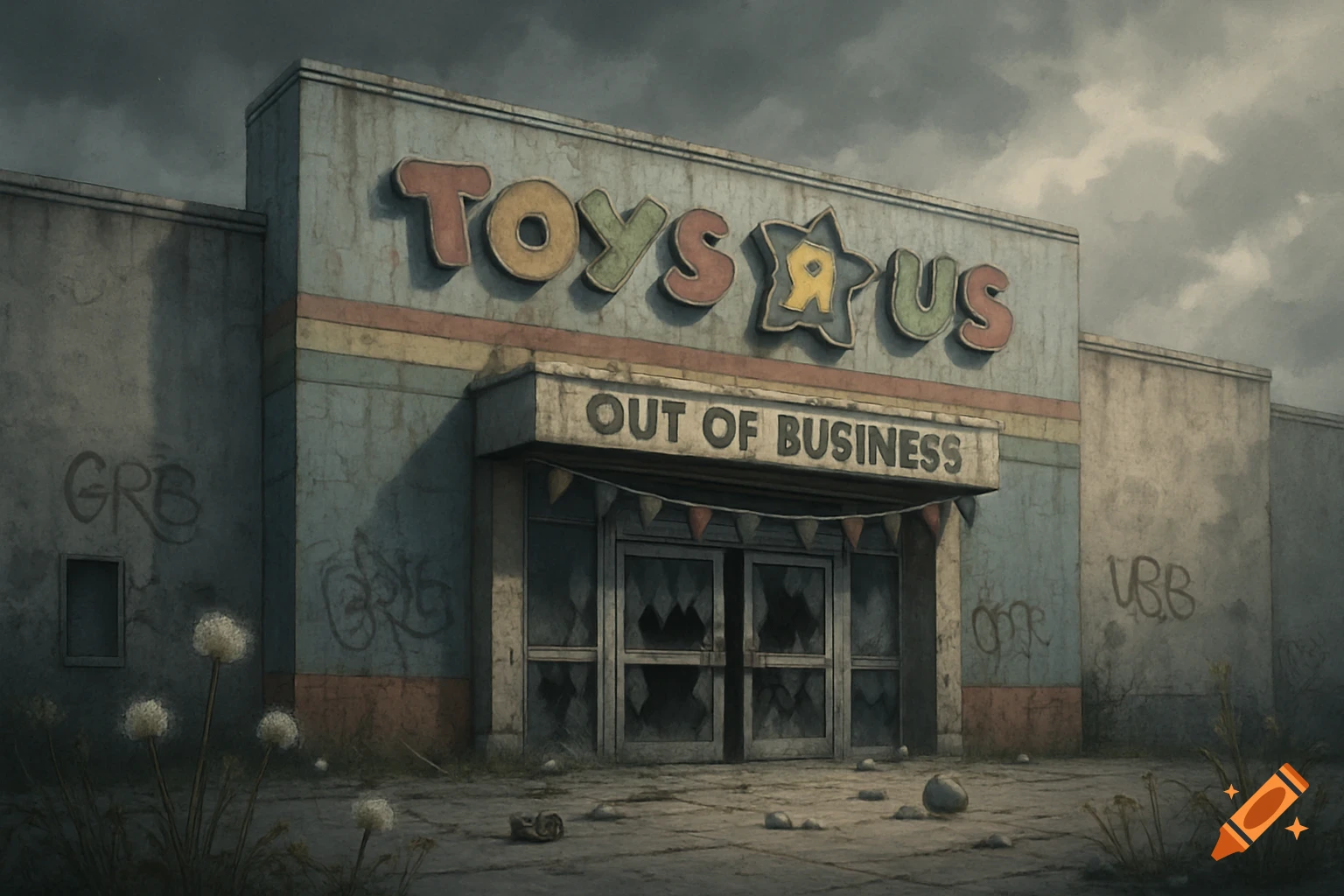 A man with a backpack looks up at a large 'For Rent' sign on a building ...