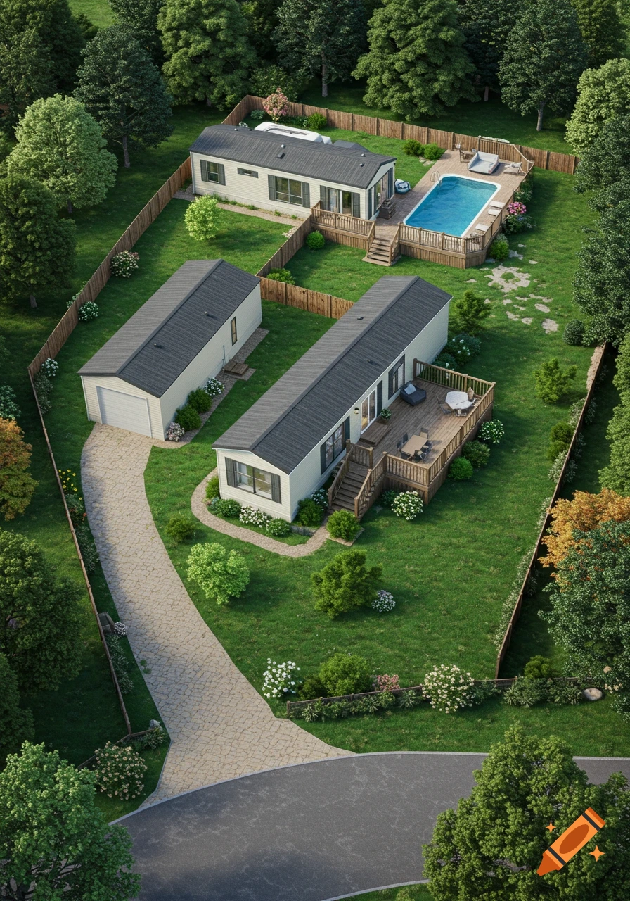 Photorealistic image of a shipping container sauna with two ice plunge ...