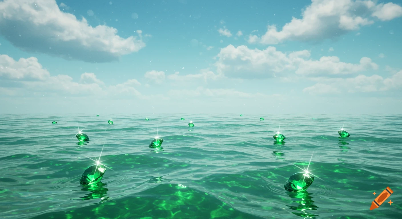 Numerous daphnia water fleas and bubbles float in a clear vertical ...