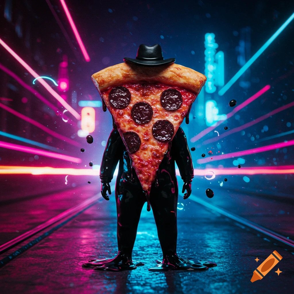 A classical statue with glitch art effects eating spaghetti with ...