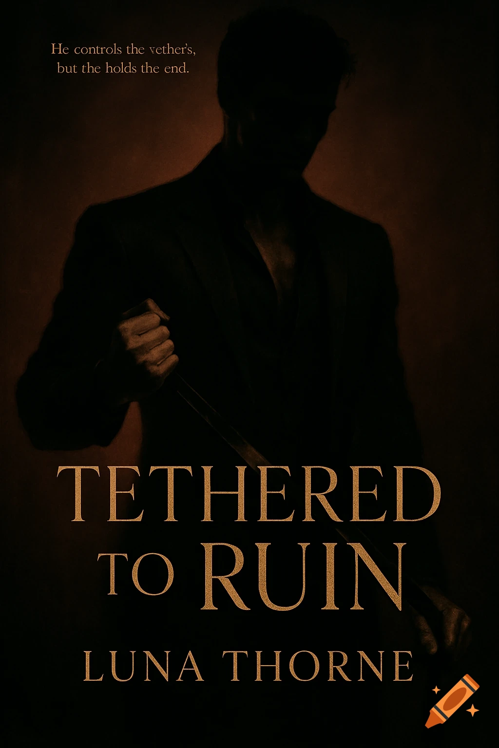 Dark, silhouetted man in a suit holding a knife on a book cover titled ...