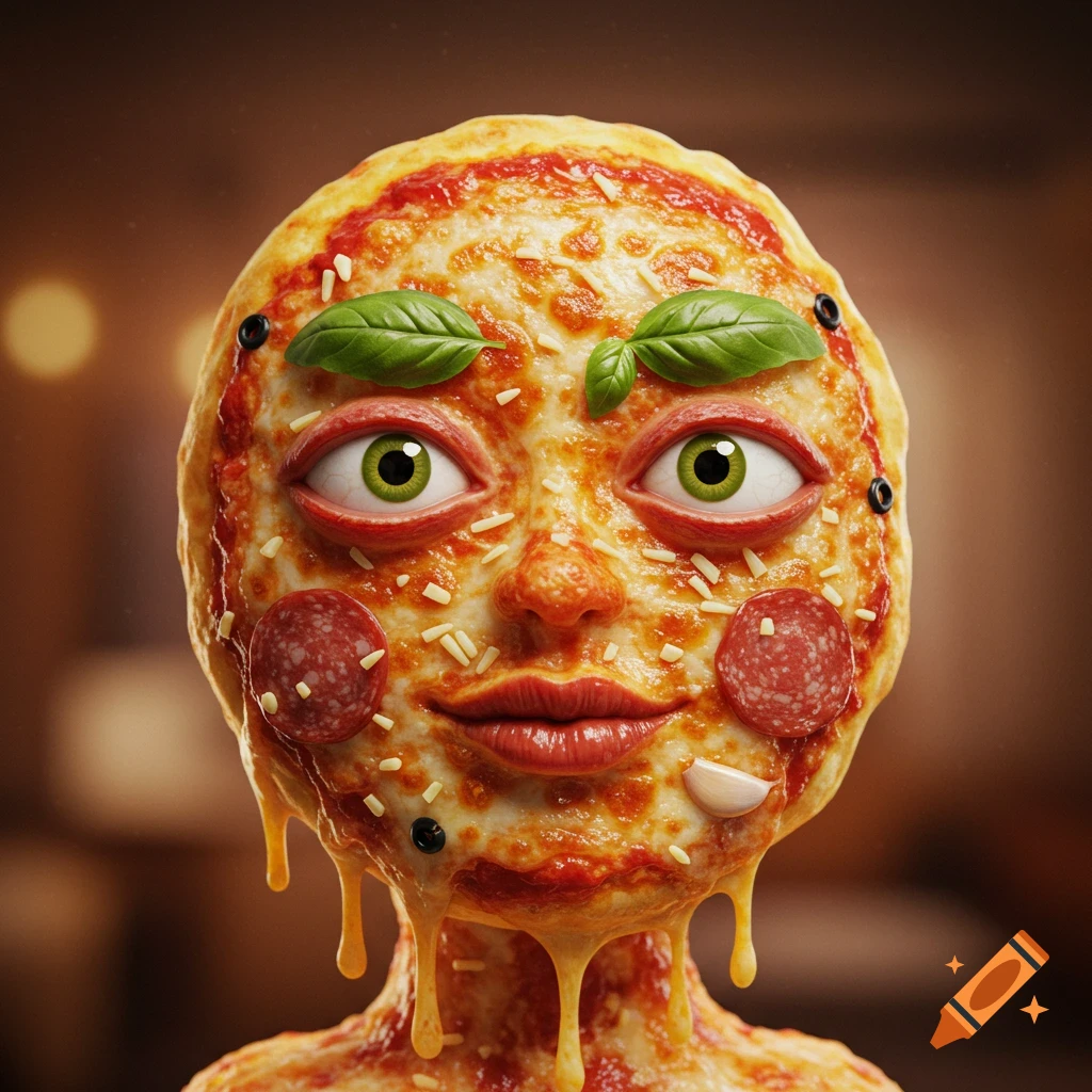 Animated meatball with an angry face on Craiyon