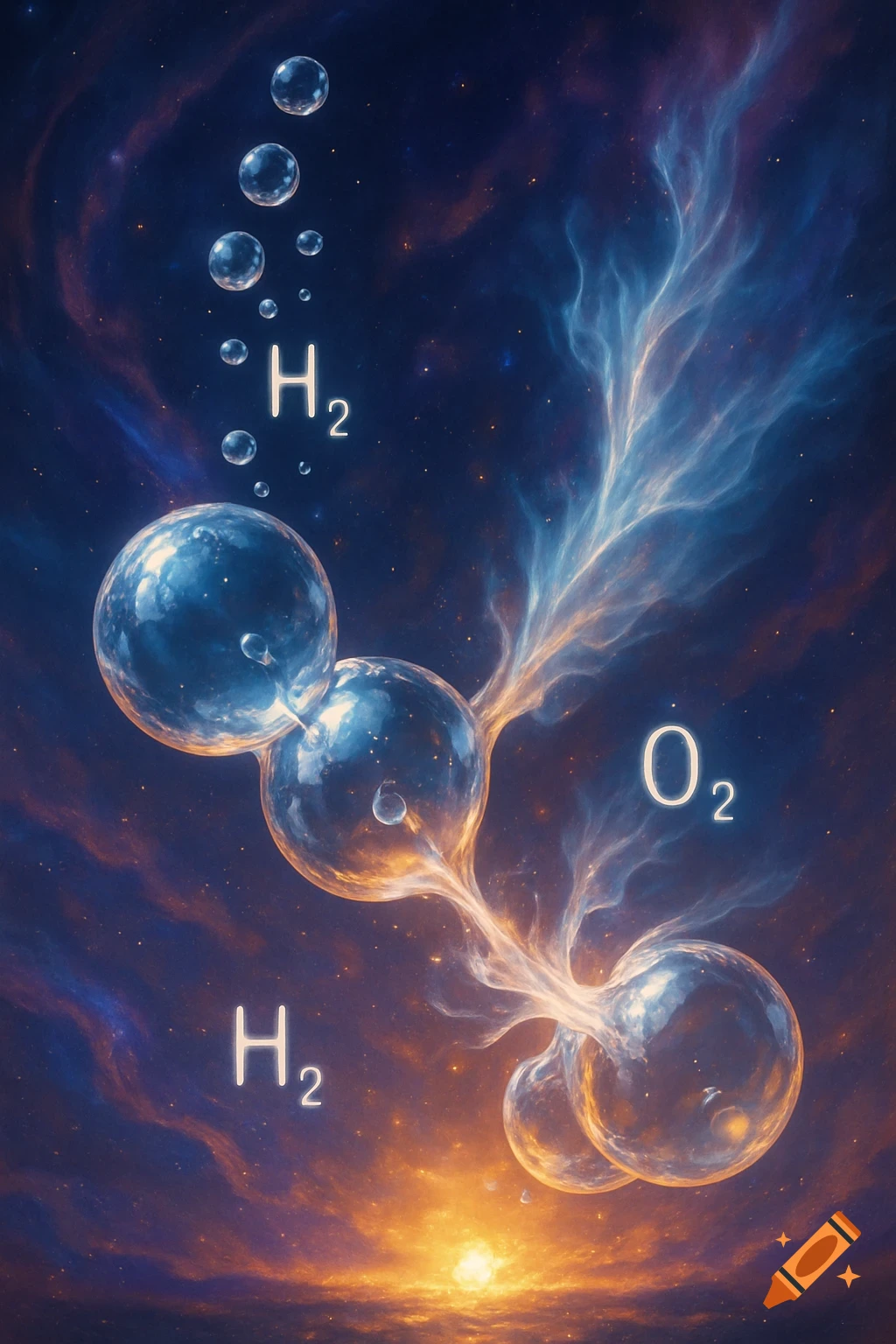 The Schr dinger equation glowing brightly over a lush green forest ...