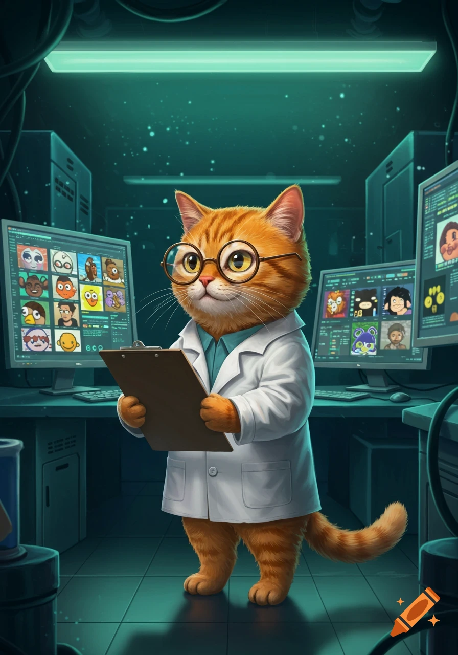 Four cartoon panels show a giant orange tabby cat in a diaper, growing ...