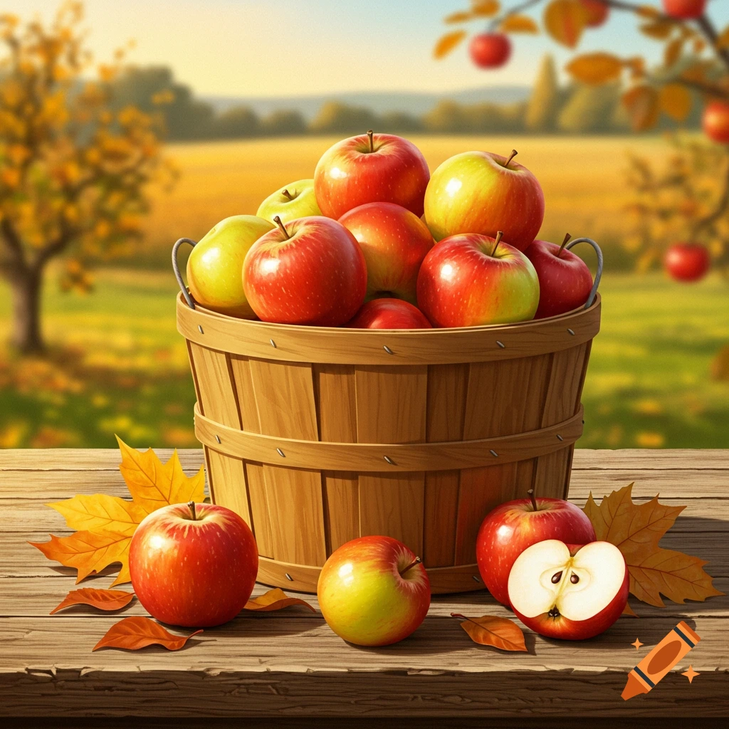 A rustic wooden crate overflowing with a vibrant mix of red and green ...