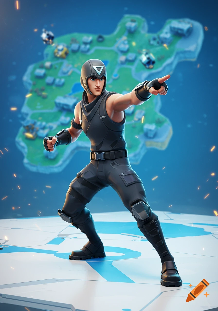 Fortnite 1v1 map thumbnail featuring characters building in high ...