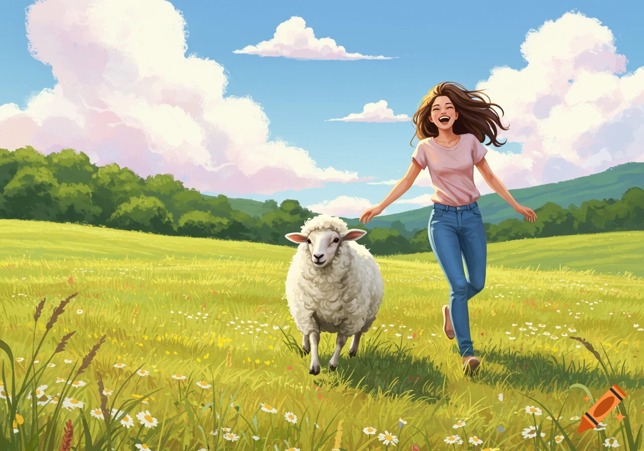 Sheep+doodle created on Craiyon