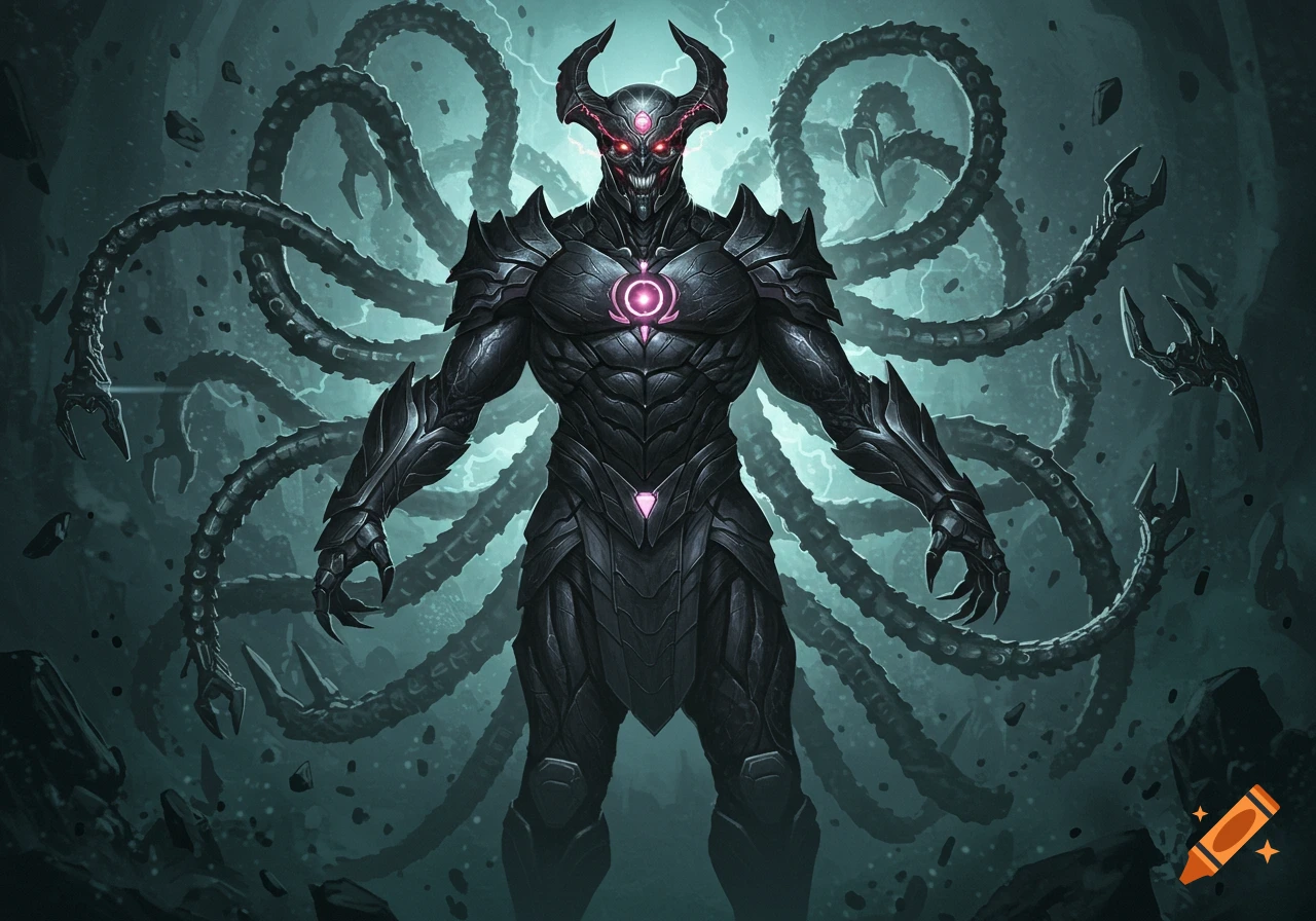 A menacing black and green Venom-Bane fusion creature stands in a dark ...