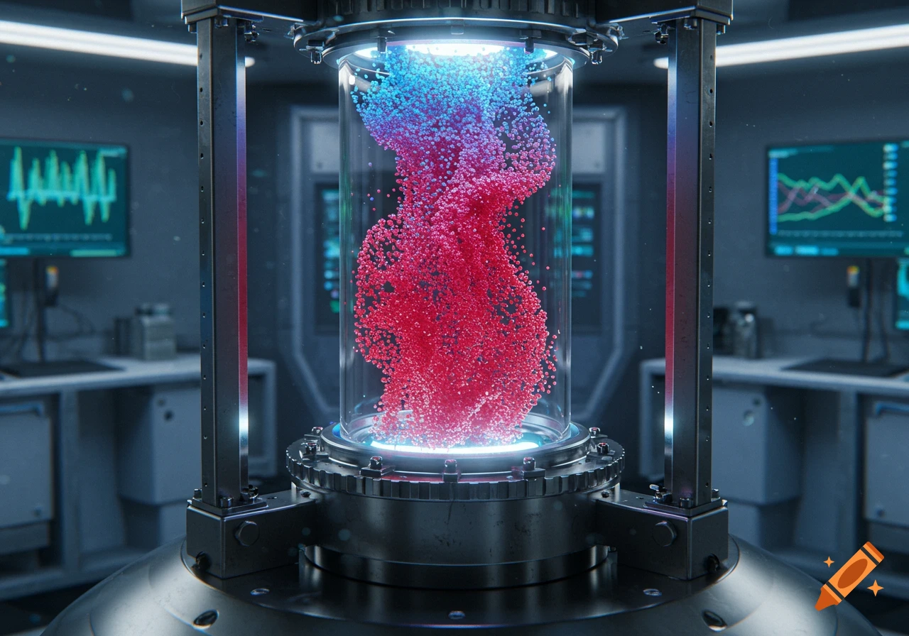 A photorealistic 3D render of a transparent acrylic marble run track ...