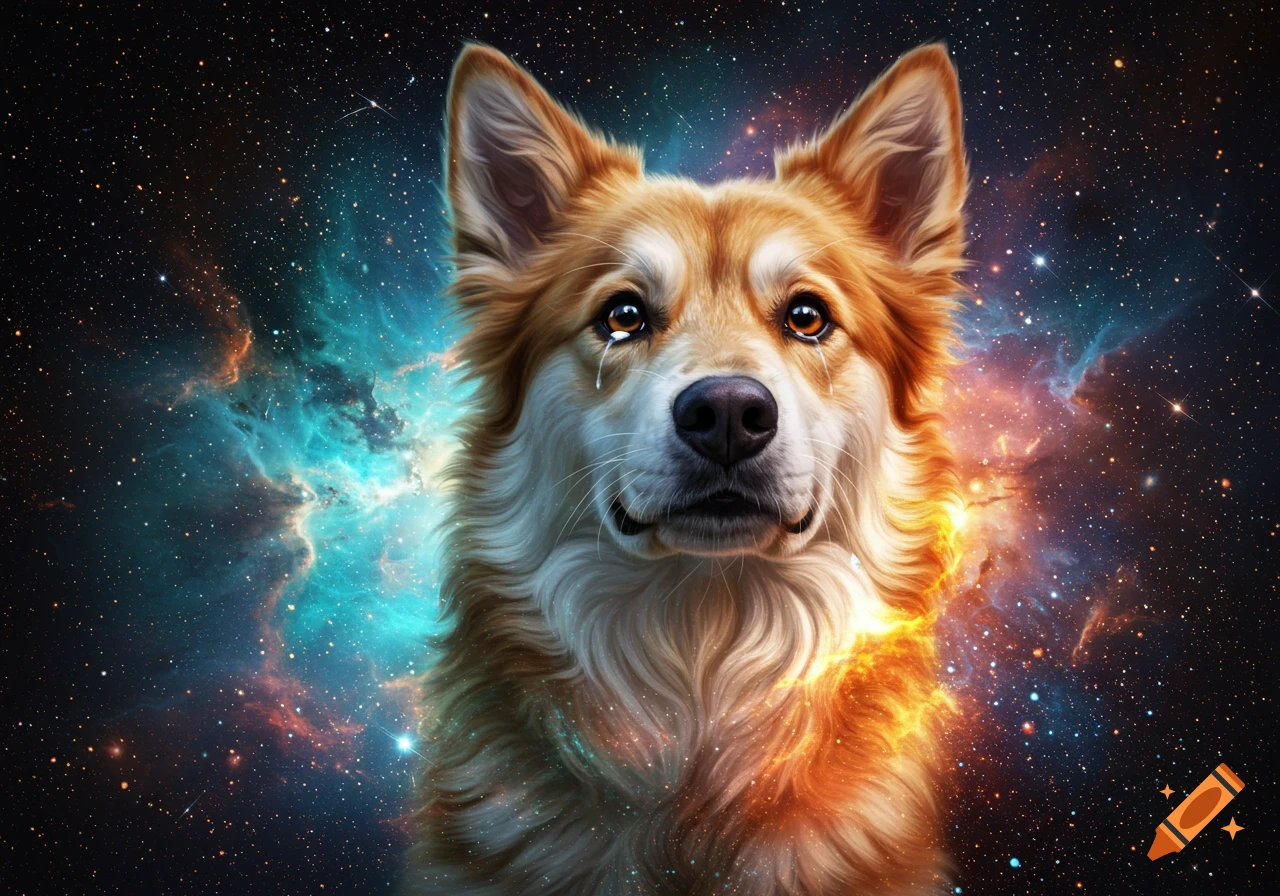 A photorealistic Labrador retriever with half its face revealed as a ...