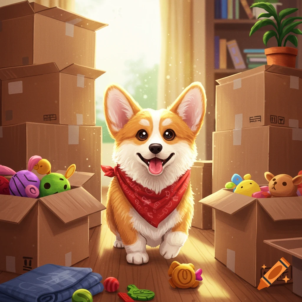 Corgi dog turning a wheel of fortune on Craiyon