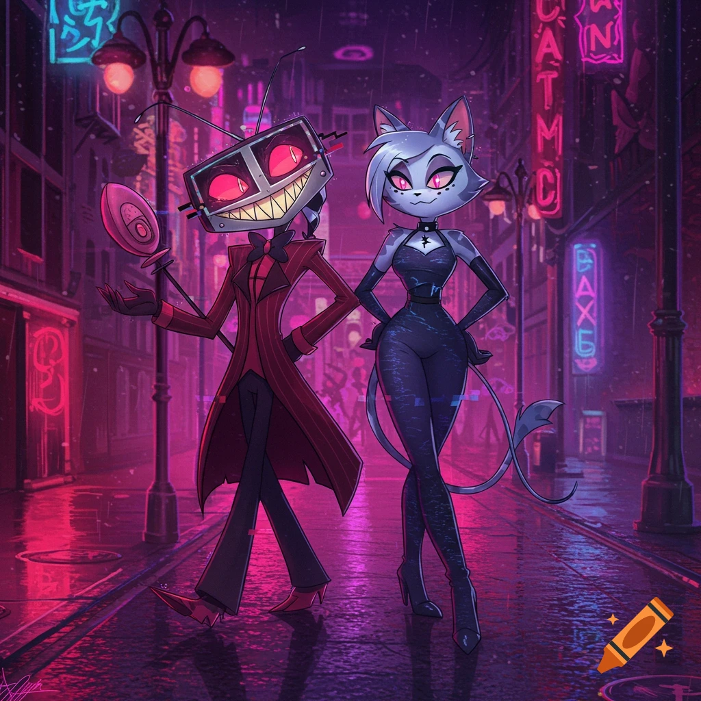 Moxxie from Helluva Boss holds a fiery dodgeball on an indoor court ...