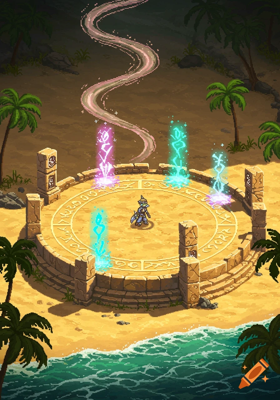 A blocky character in a game world jumps over a sea of lava towards a ...