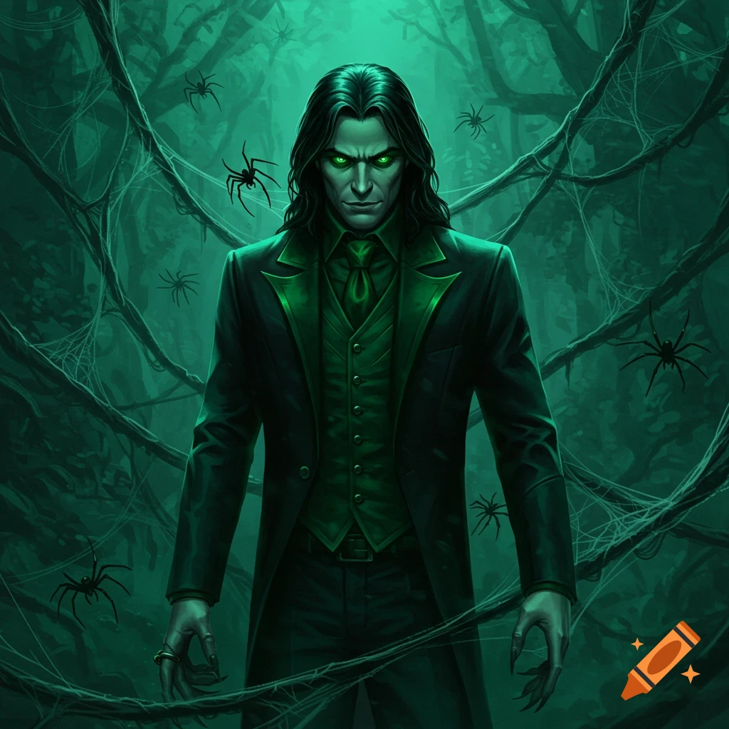 Iridescent villain from a Noir graphic novel on Craiyon