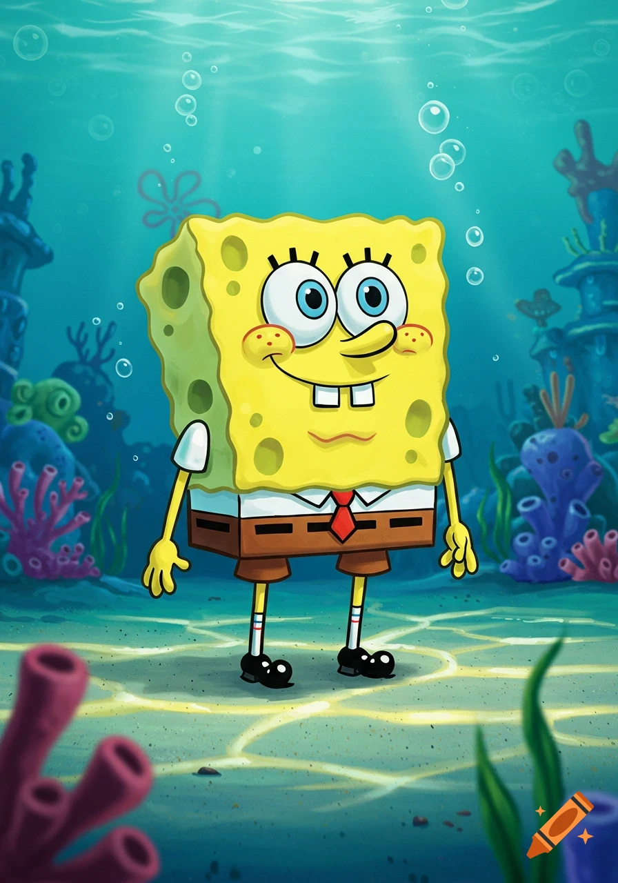 Spongebob Squarepants, Patrick, and a snail-like character in a vibrant ...
