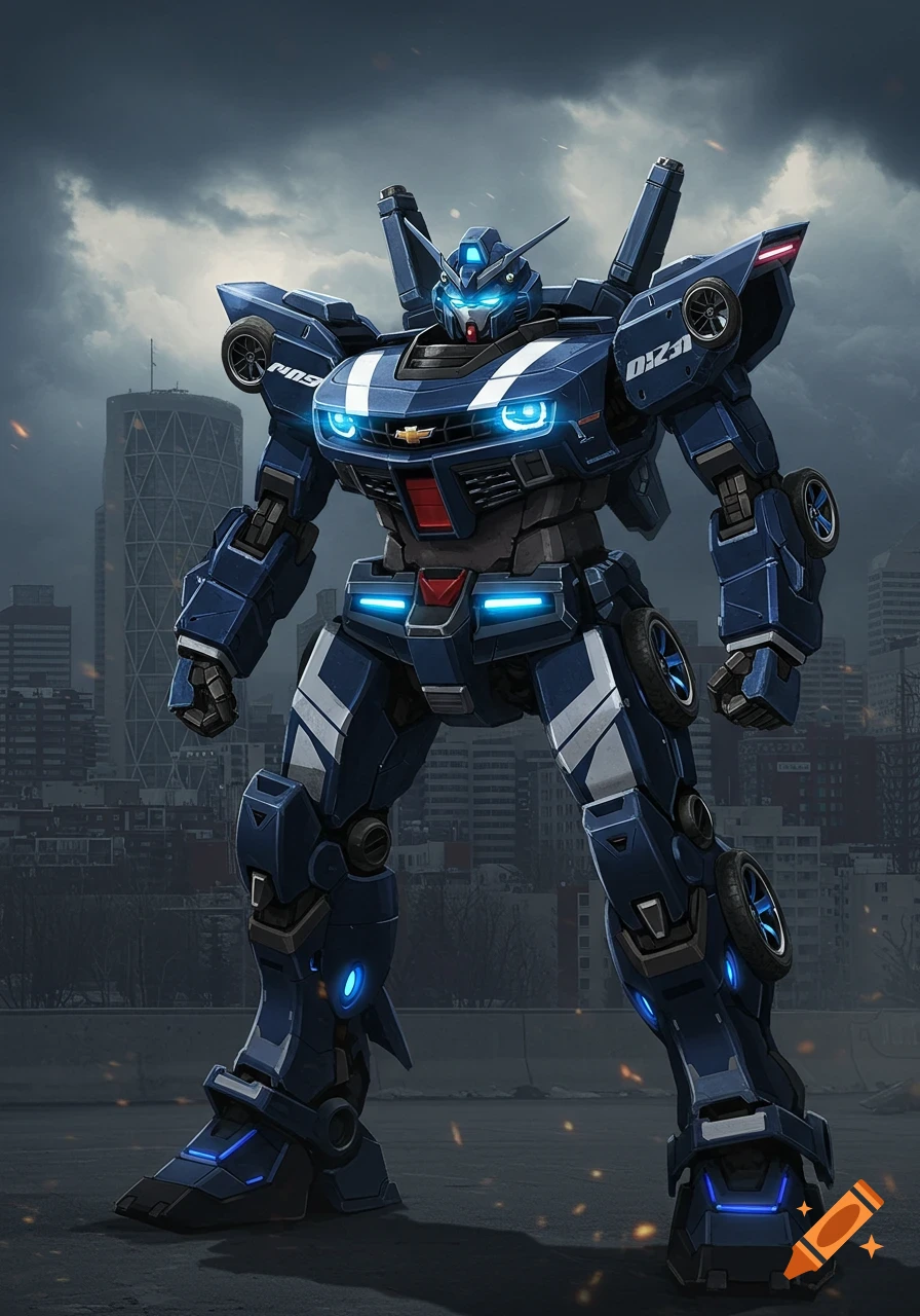 Floating canvas wrap featuring a stunningly beautiful Mech on Craiyon