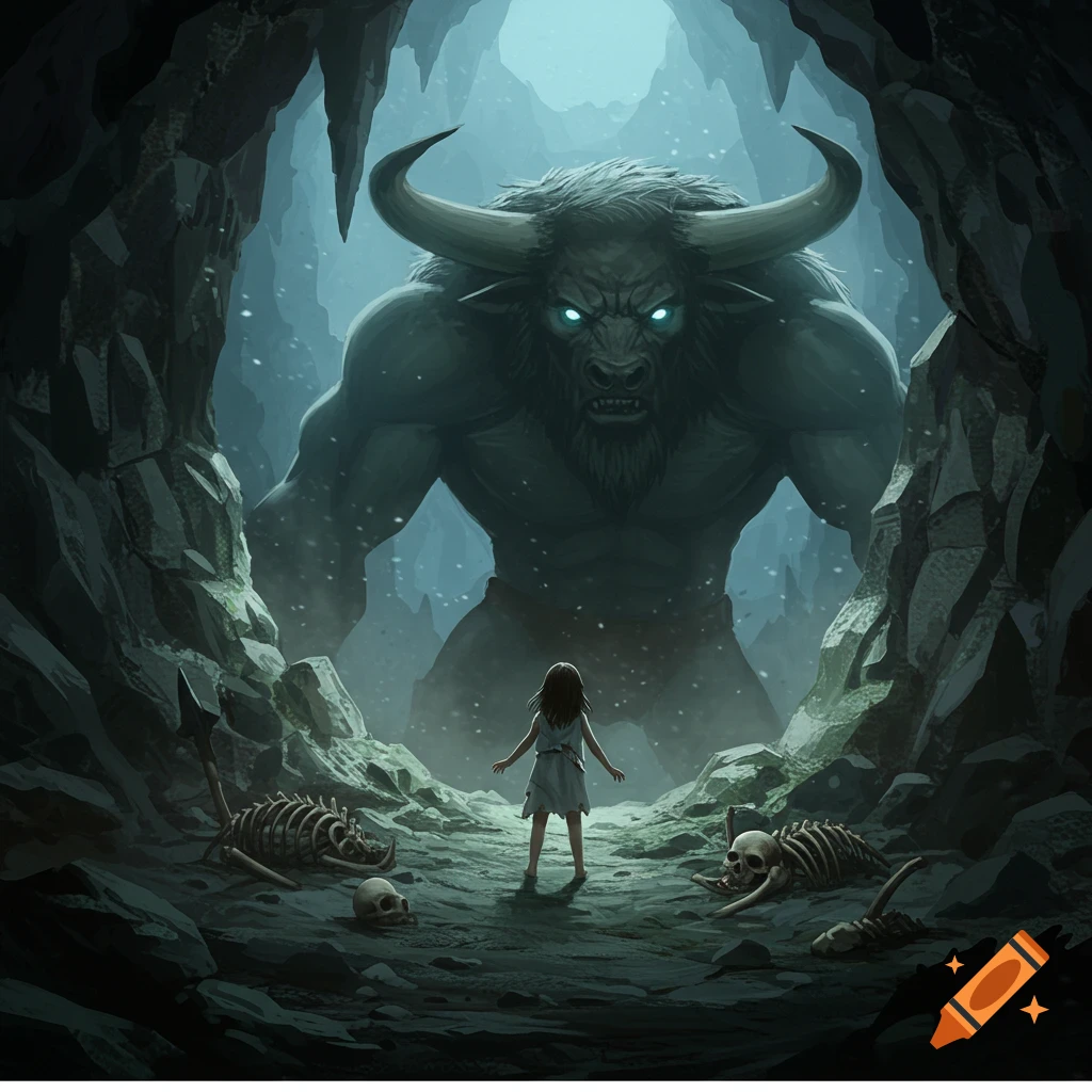 Mythical sea creature with bull head and long tentacles on Craiyon