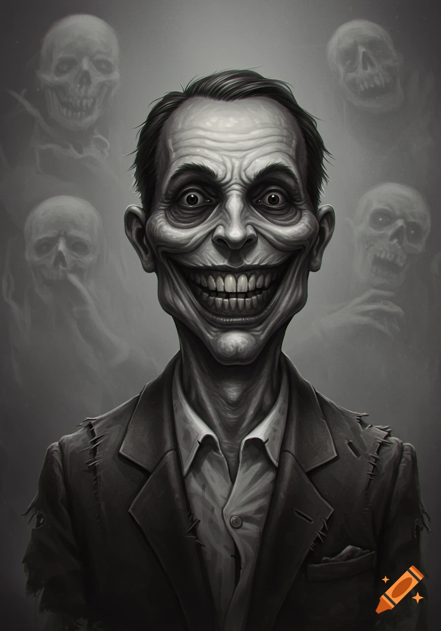 Satirical illustration of Friedrich Merz as a clown in an imaginative ...