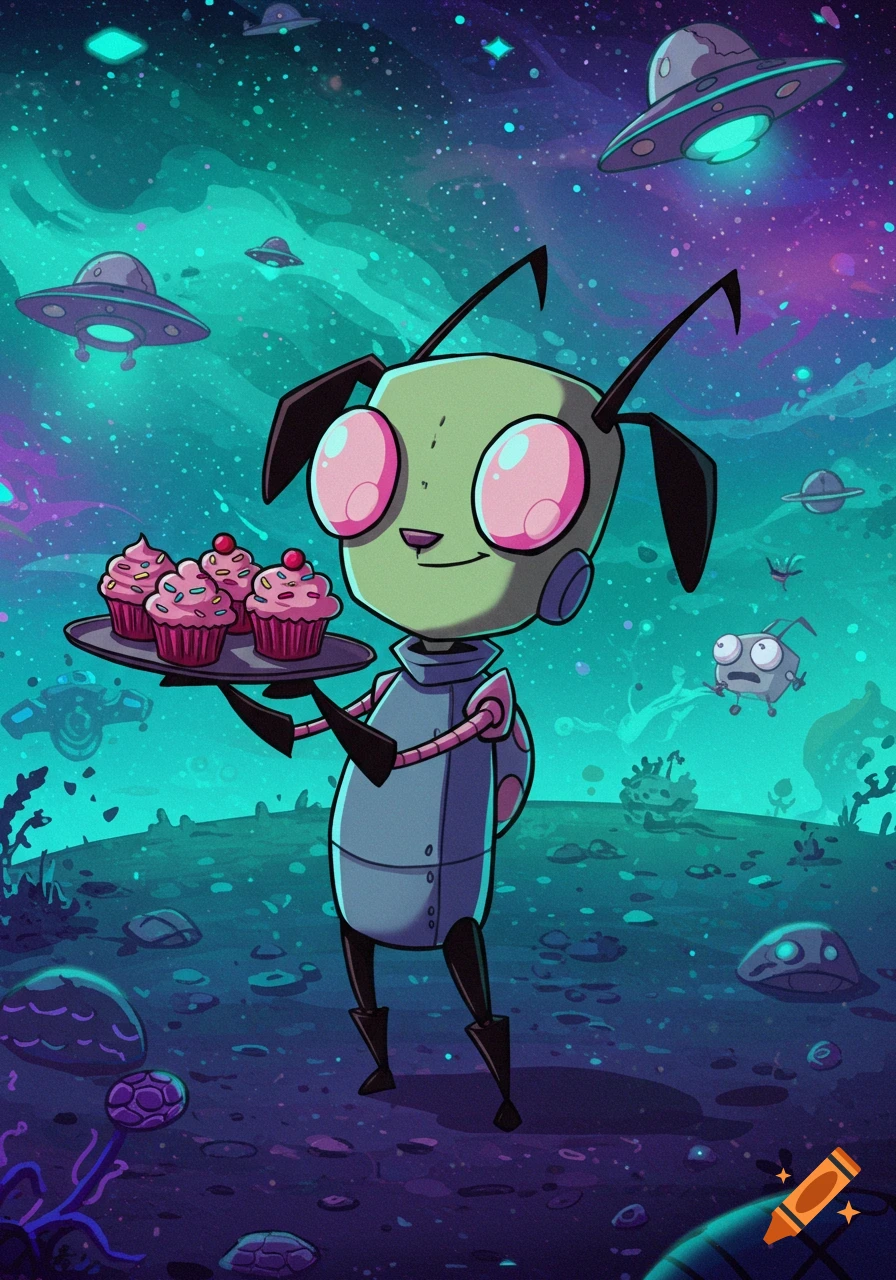 Alien+cartoon created on Craiyon